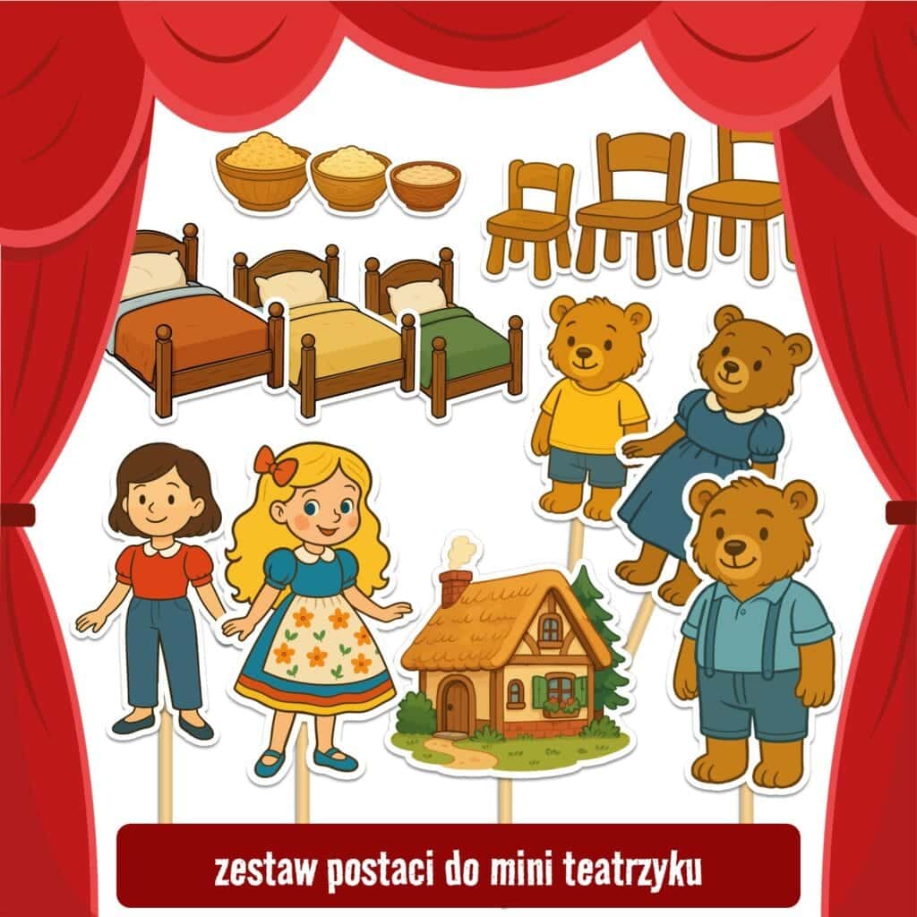 Bajka w obrazkach: Złotowłosa i trzy Misie • Do Druku PDF • Lekcje Gotowe